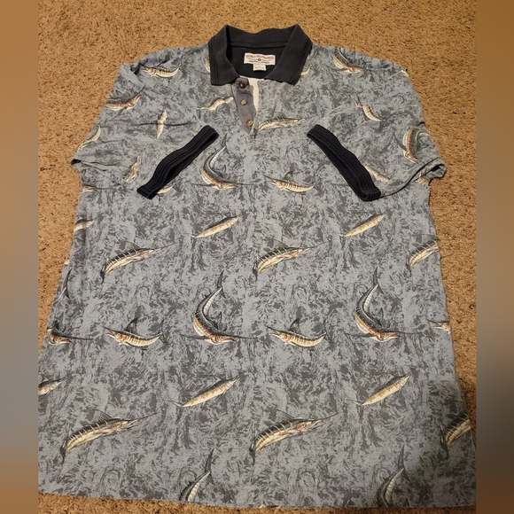 boca classics | Shirts | Boca Classics Marlin Print Polo Short Sleeve ...